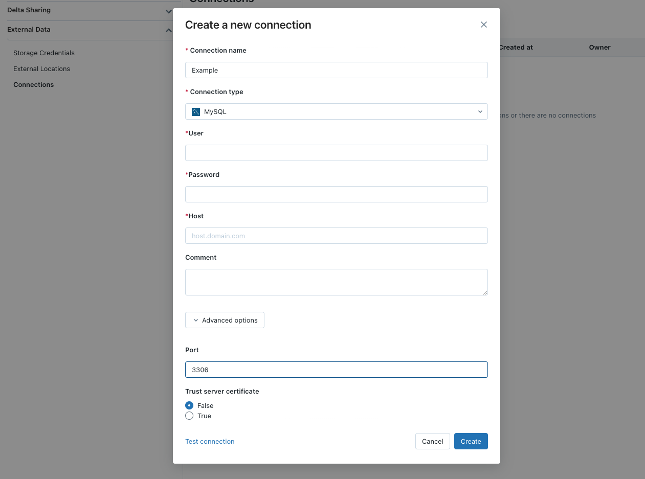 Foreign Catalog Connections Using Insecure Trans Databricks